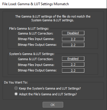 Always keep the System's Gamma and LUT settings when opening a file? - Autodesk Community