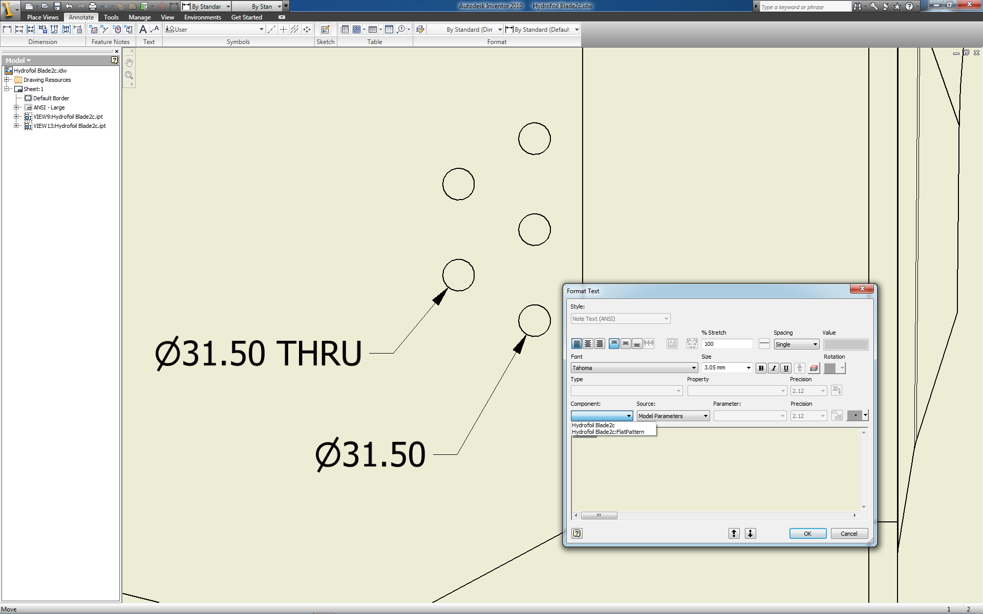 Solved: Add parameter from created dimension to note in drawing ...