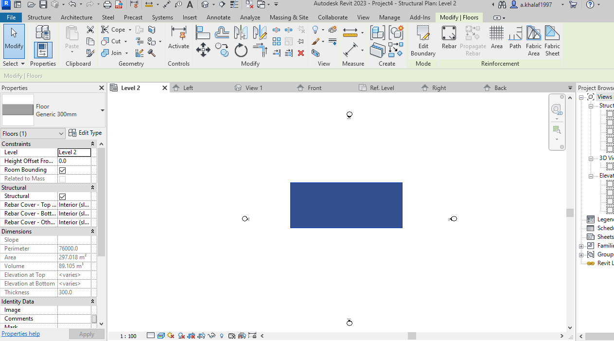 creating a Metric Generic Model face based above a floor that have the ...