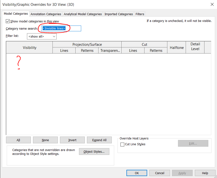 How Can I Toggle Visibility In Visibility Graphics Of A Model Element Made Of Autodesk
