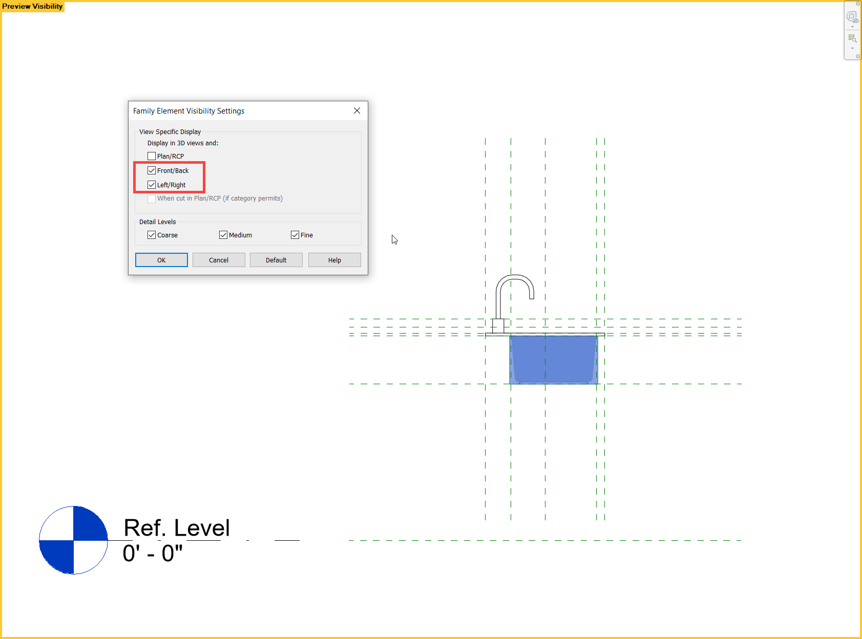 Elements of families displayed in wireframe in elevations - Autodesk Community