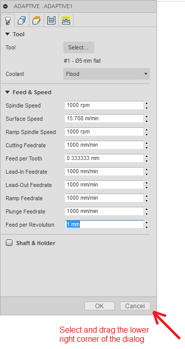 Solved: Toolpath dialog window resize? - Autodesk Community