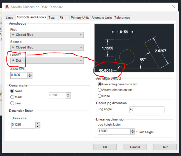 Dimstyle's use of the "leader" - Autodesk Community