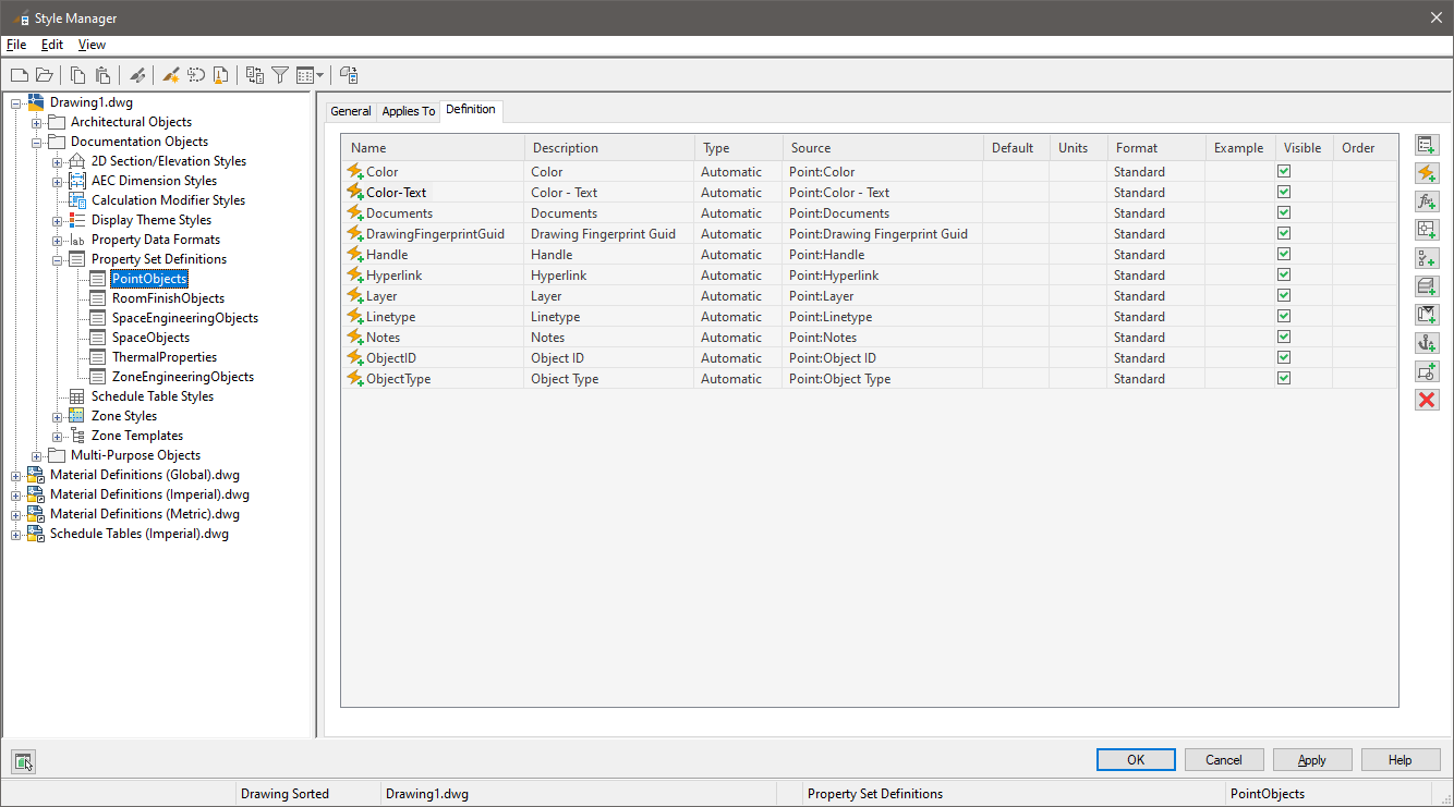 Adding an automatic property source to slab or point - Autodesk Community