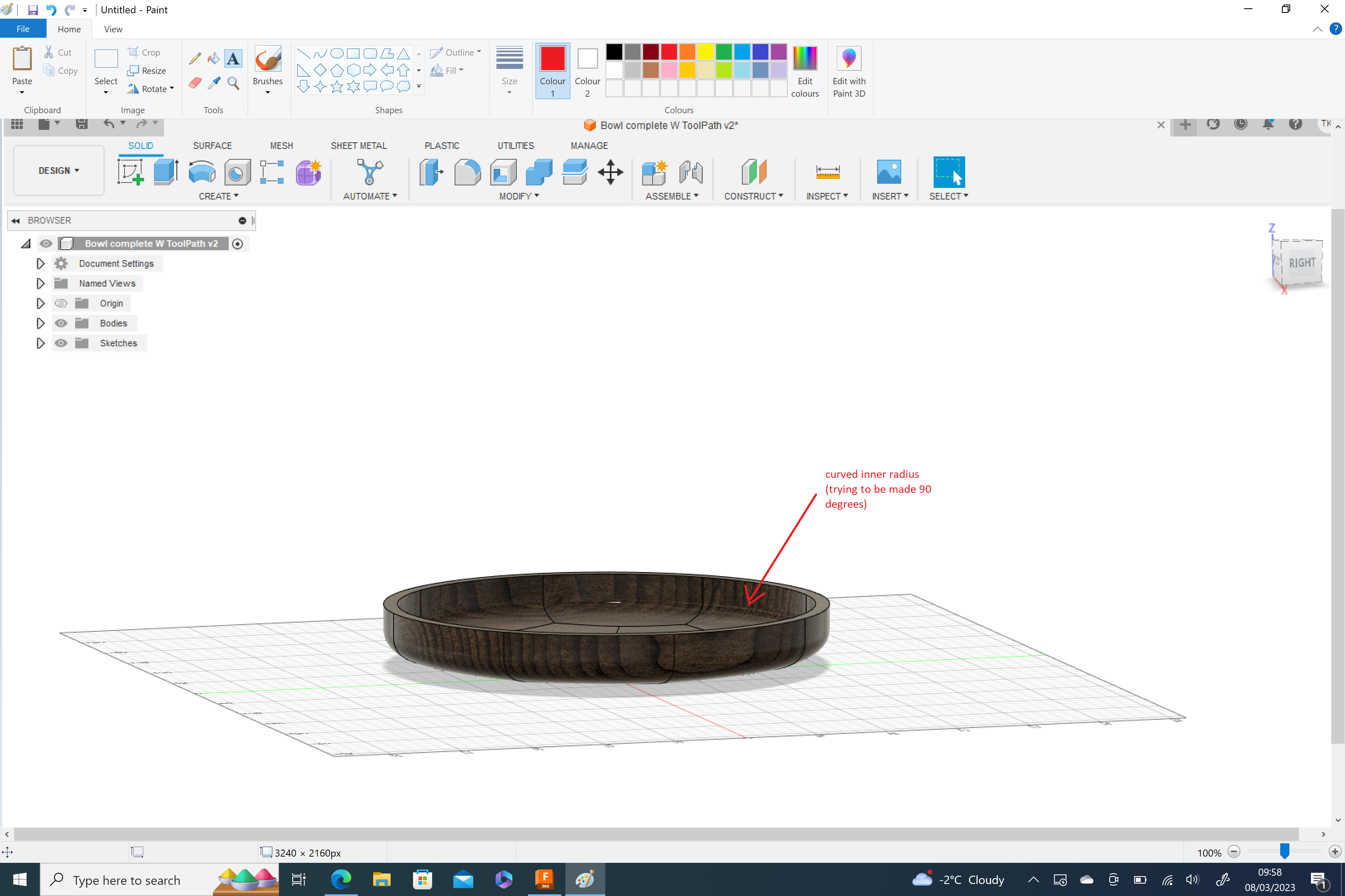 How do I remove the radius on the inside of this bowl? - Autodesk Community