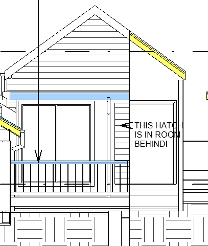 Split Section through window masks areas outside section behind ...