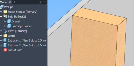 Solved: Make a wall from a sheet of drywall and a 2x4 stud attached to it but still separate so ...