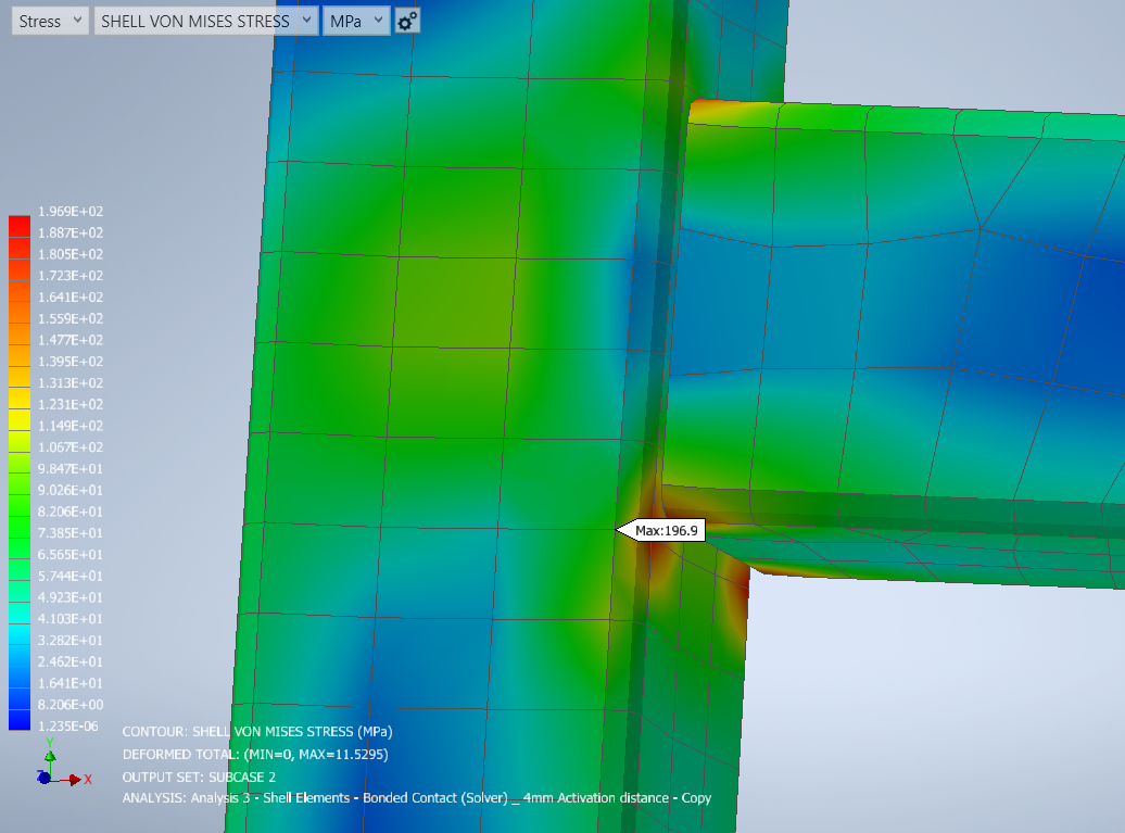 Solved: Von-mises Stress Result Variation between Shell and Solid Elements ? How should one ...