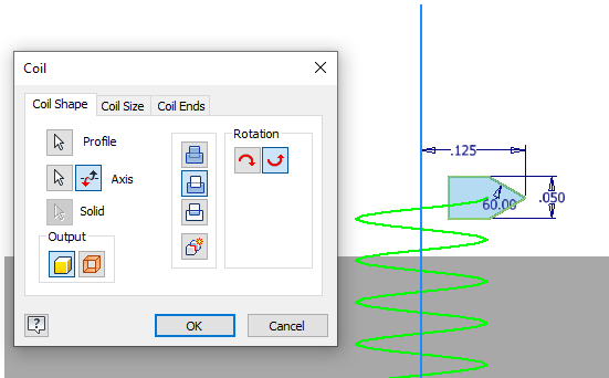 Coil with profile up to axis - thread modeling - Autodesk Community