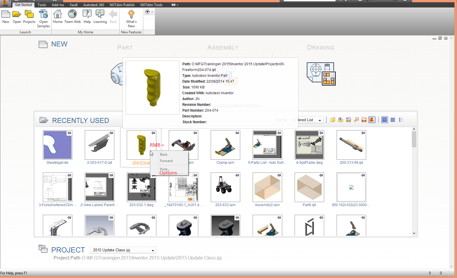 Options for recent files in My Home - Autodesk Community