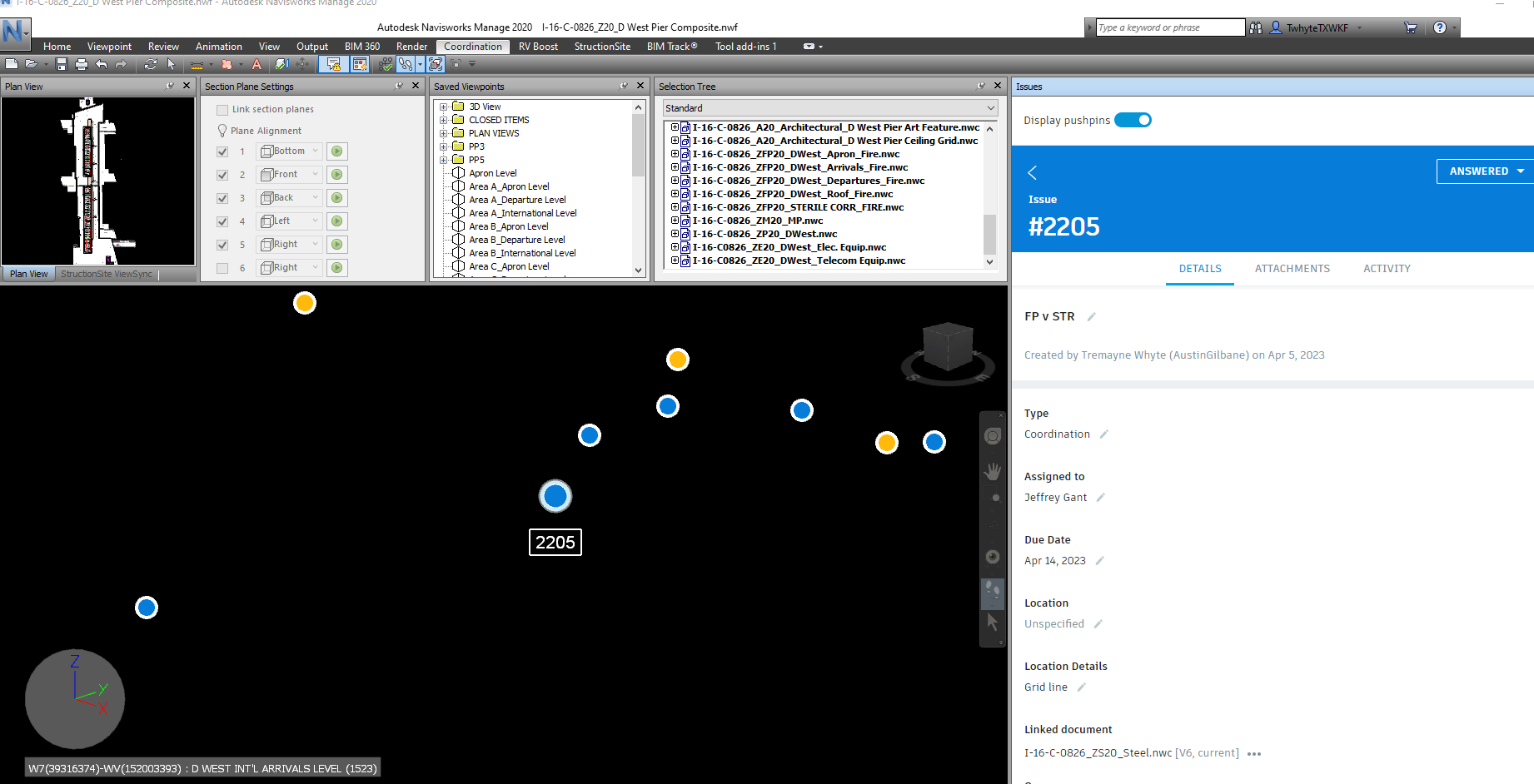 Model Coordination Pushpins Floating Out In Space Autodesk Community