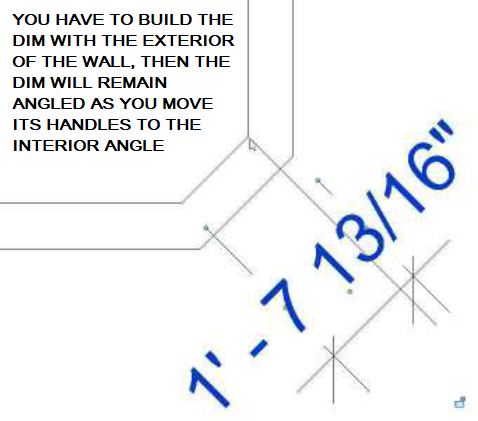 Solved: Dimension to corner of angled walls - Autodesk Community