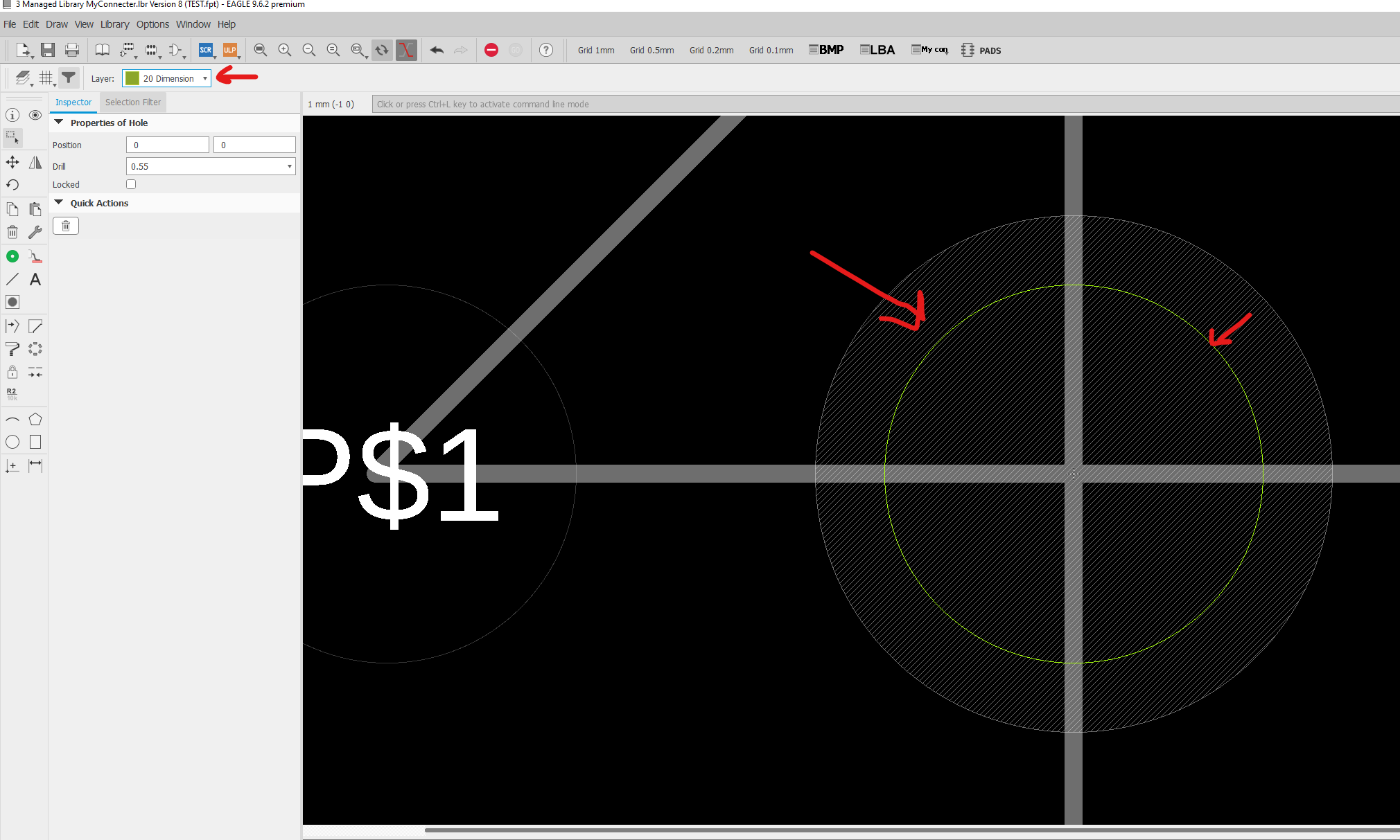 Solved: How to make hole in footprint (not use hole function) - Autodesk Community