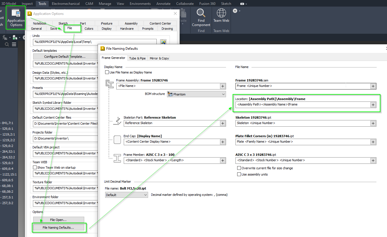 Solved: Frame Generator Frame File Location select - Autodesk Community