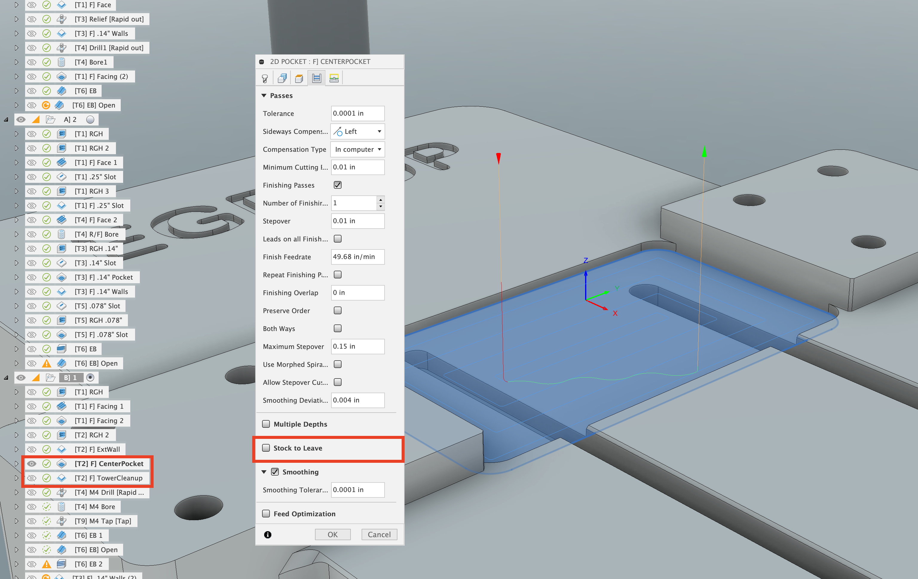 2D Pocket/Contour leaving extra radial stock + step on finishing pass ...