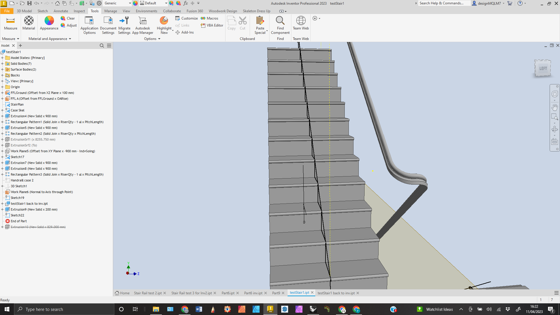 Sweep along 3dpath wreathed handrail align through bend - Autodesk ...