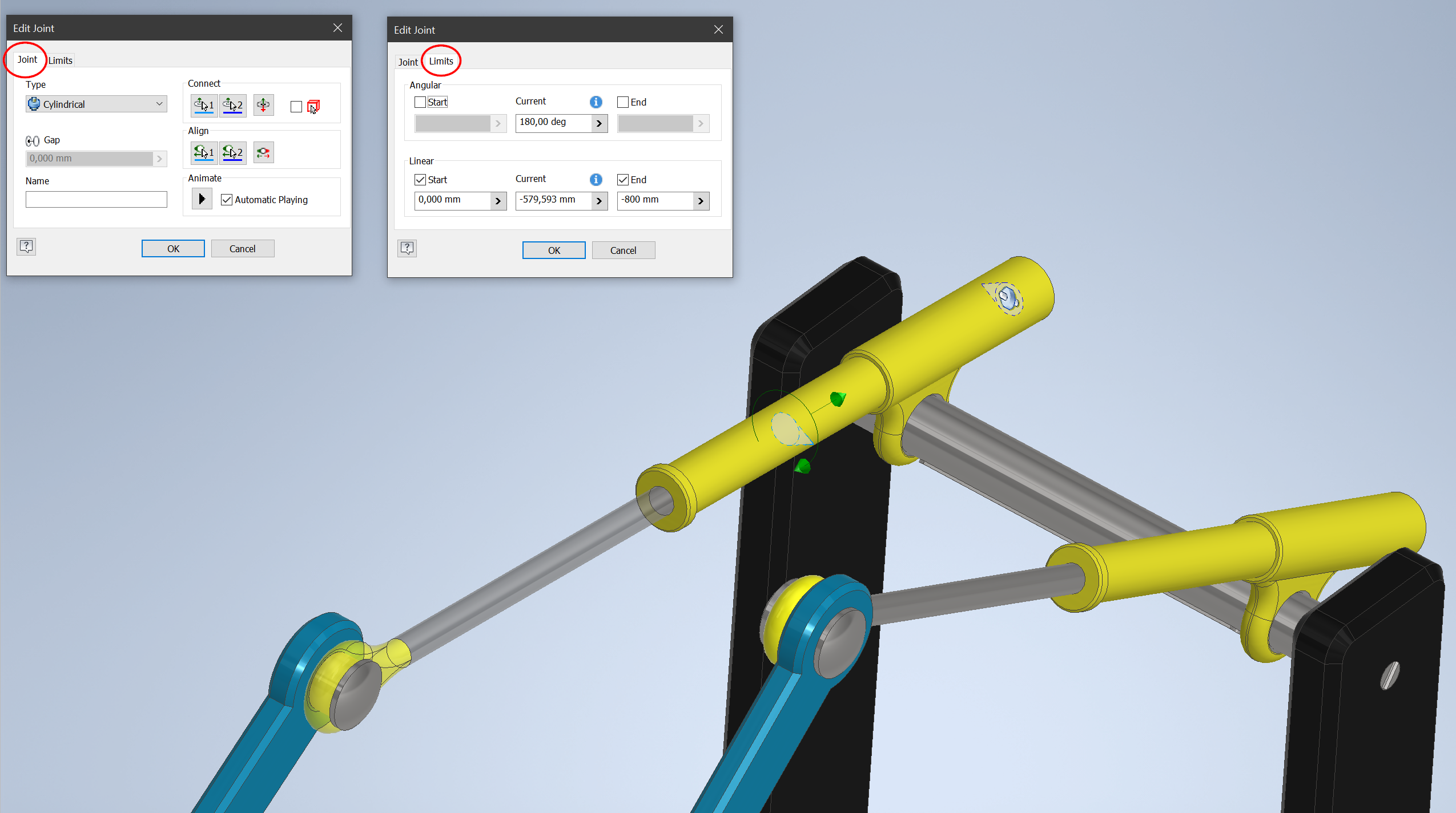 Drive two hydralic pistons in assembly - Autodesk Community