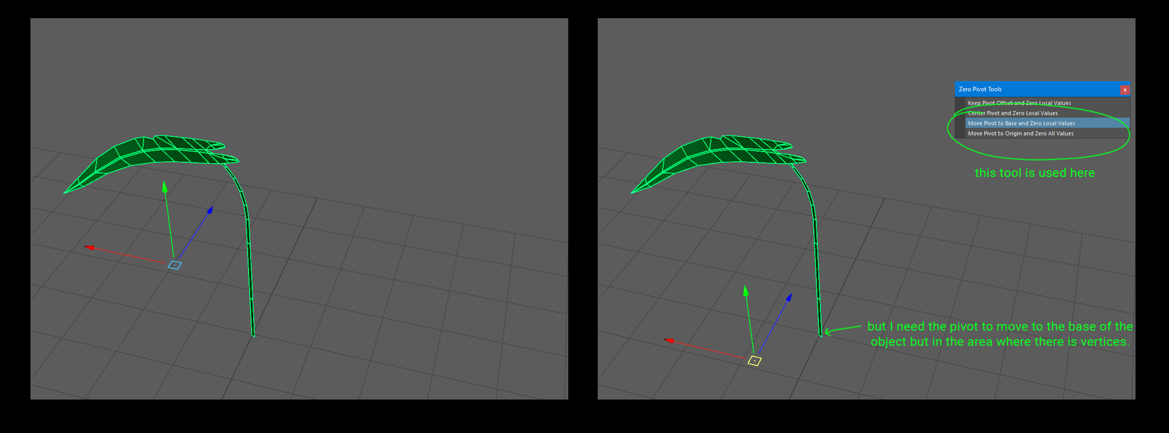 setting pivots at the base but in the right place - Autodesk Community