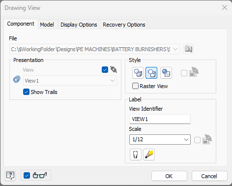 How can I change the presentation view in a drawing in inventor ...