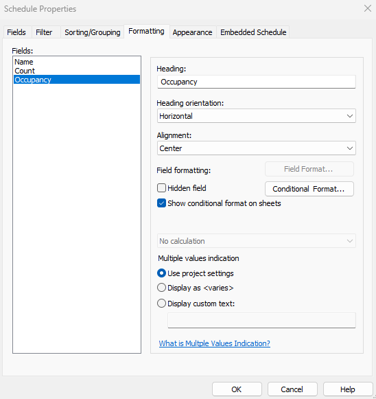 Solved: Scheduling Rooms - Count multiplied by Occupancy = Total workaround - Autodesk Community