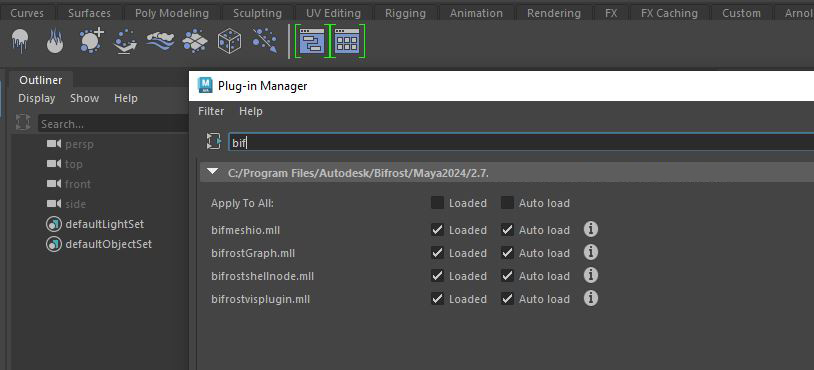 Bifrost shelf icons are greyed out in Maya 2024 - Autodesk Community