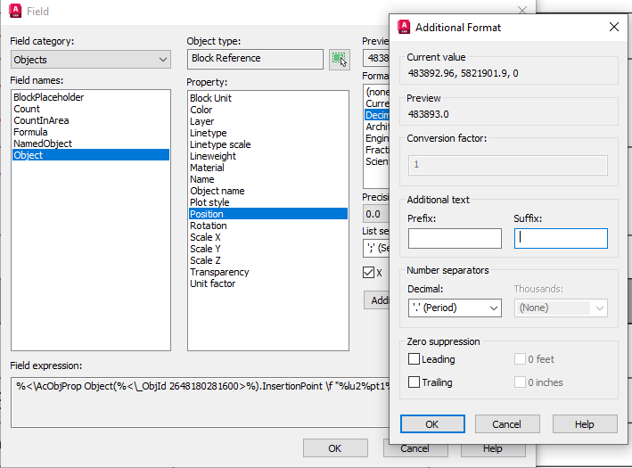 Accessing 1000 separator in fields - Autodesk Community