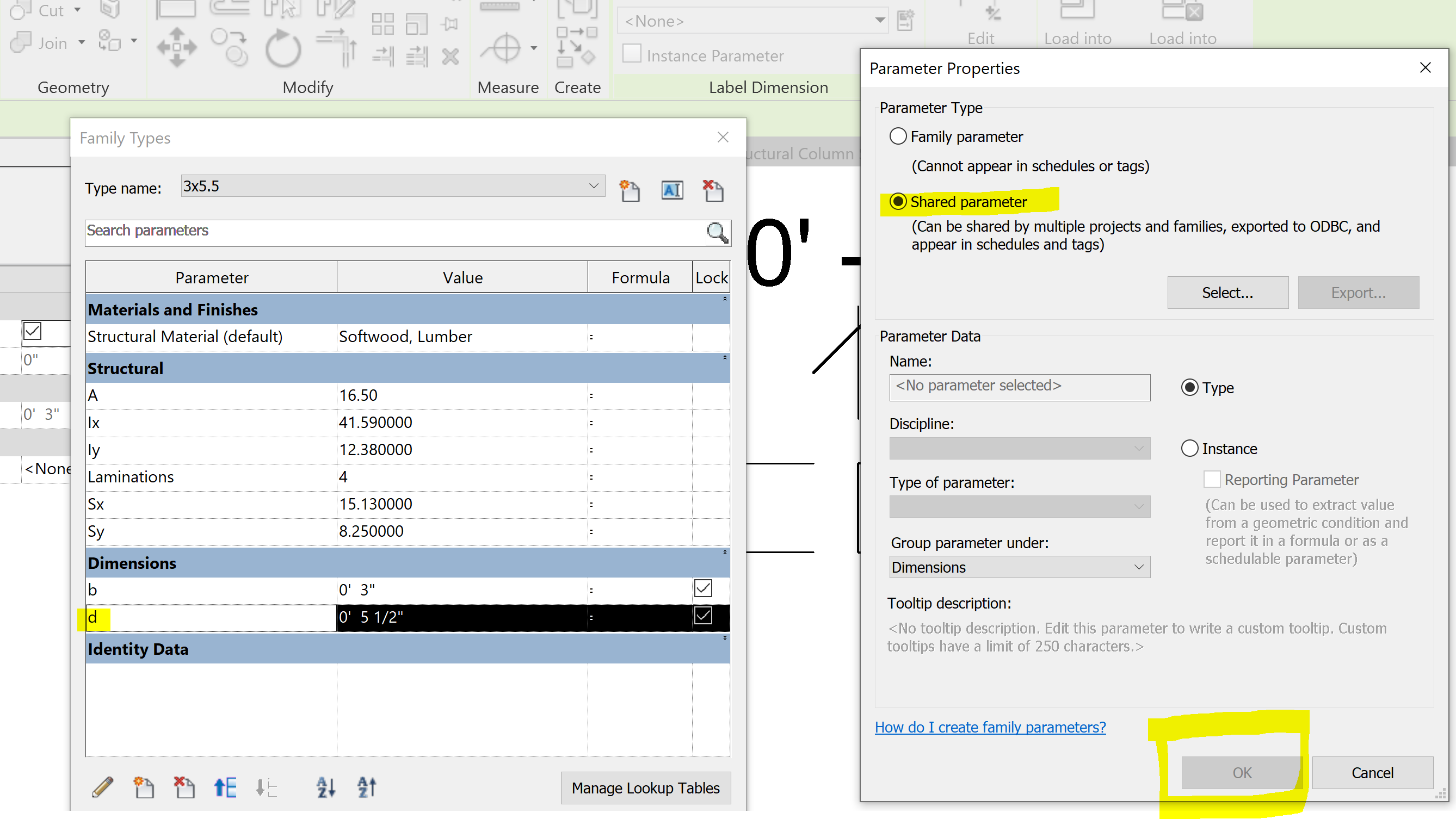 Need to show dimensional information on structural column on schedule. - Autodesk Community