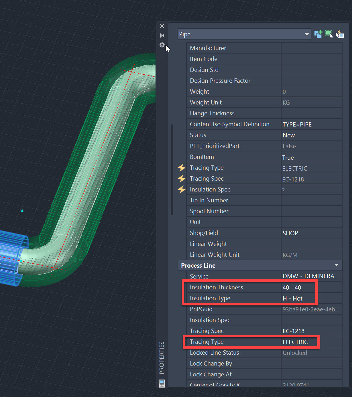 2022 Plant 3D, how to show insulation one side and Tracing on other ...