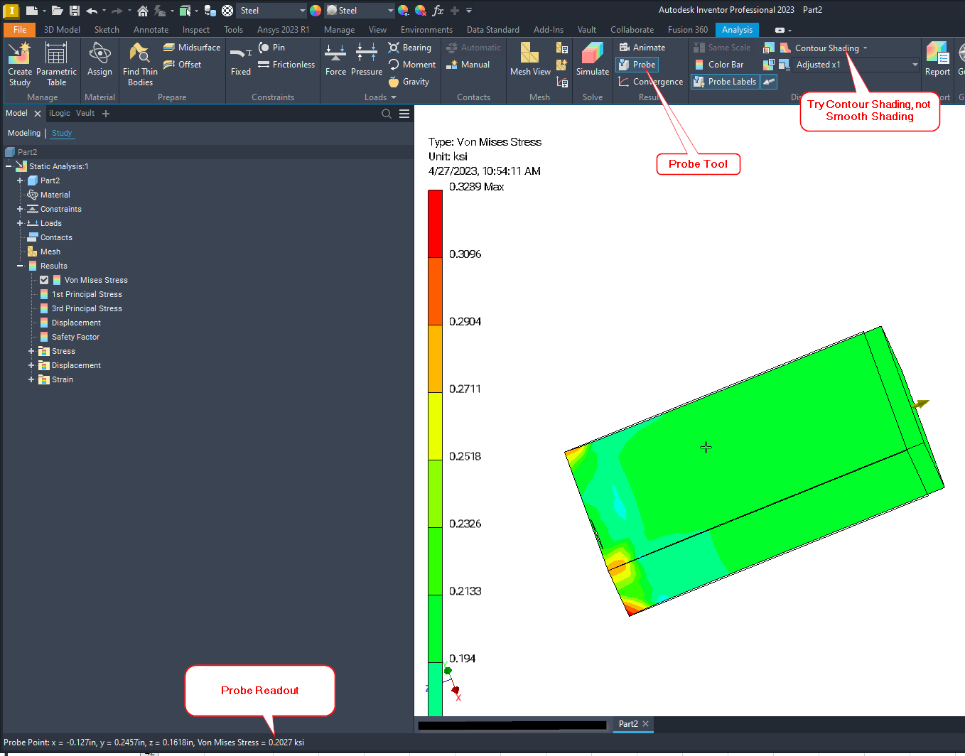 Solved: Stress Analysis Color Bar: wrong reading? - Autodesk Community