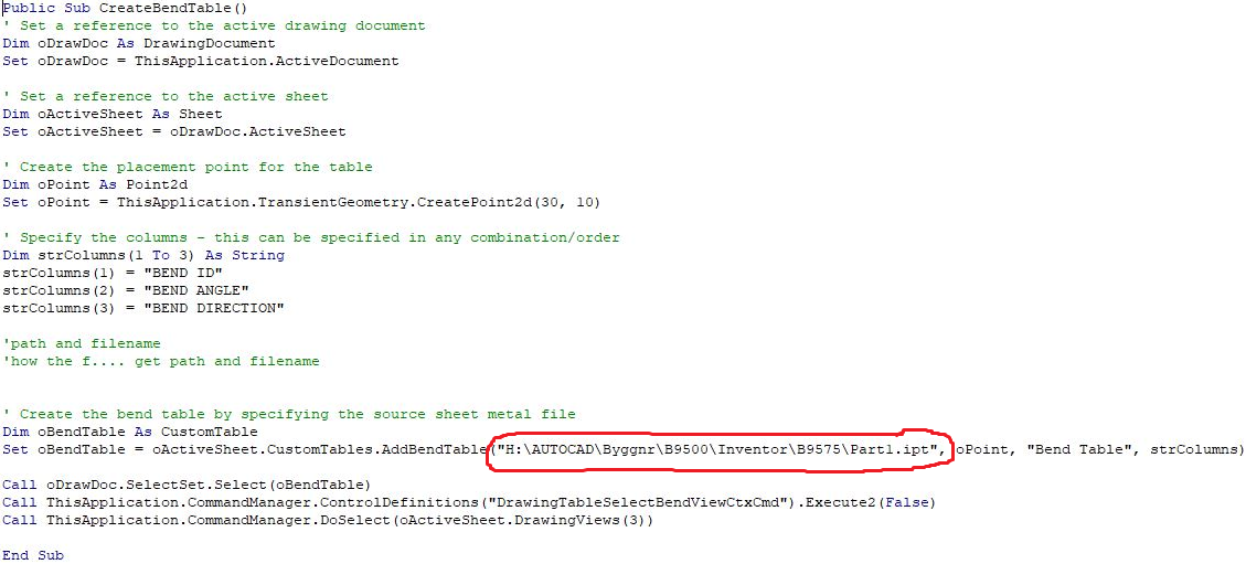 Solved: Drawing automation sheet metal bend table - Autodesk Community