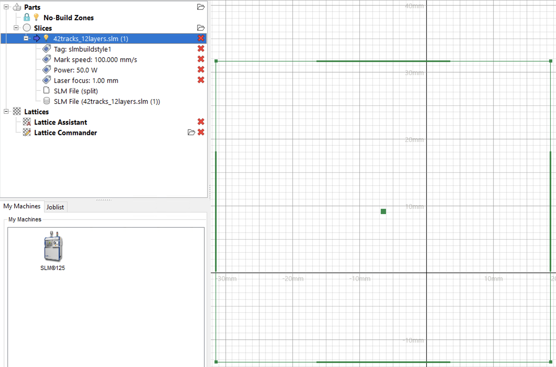 Convert the design of different process parameters into one SLM file ...
