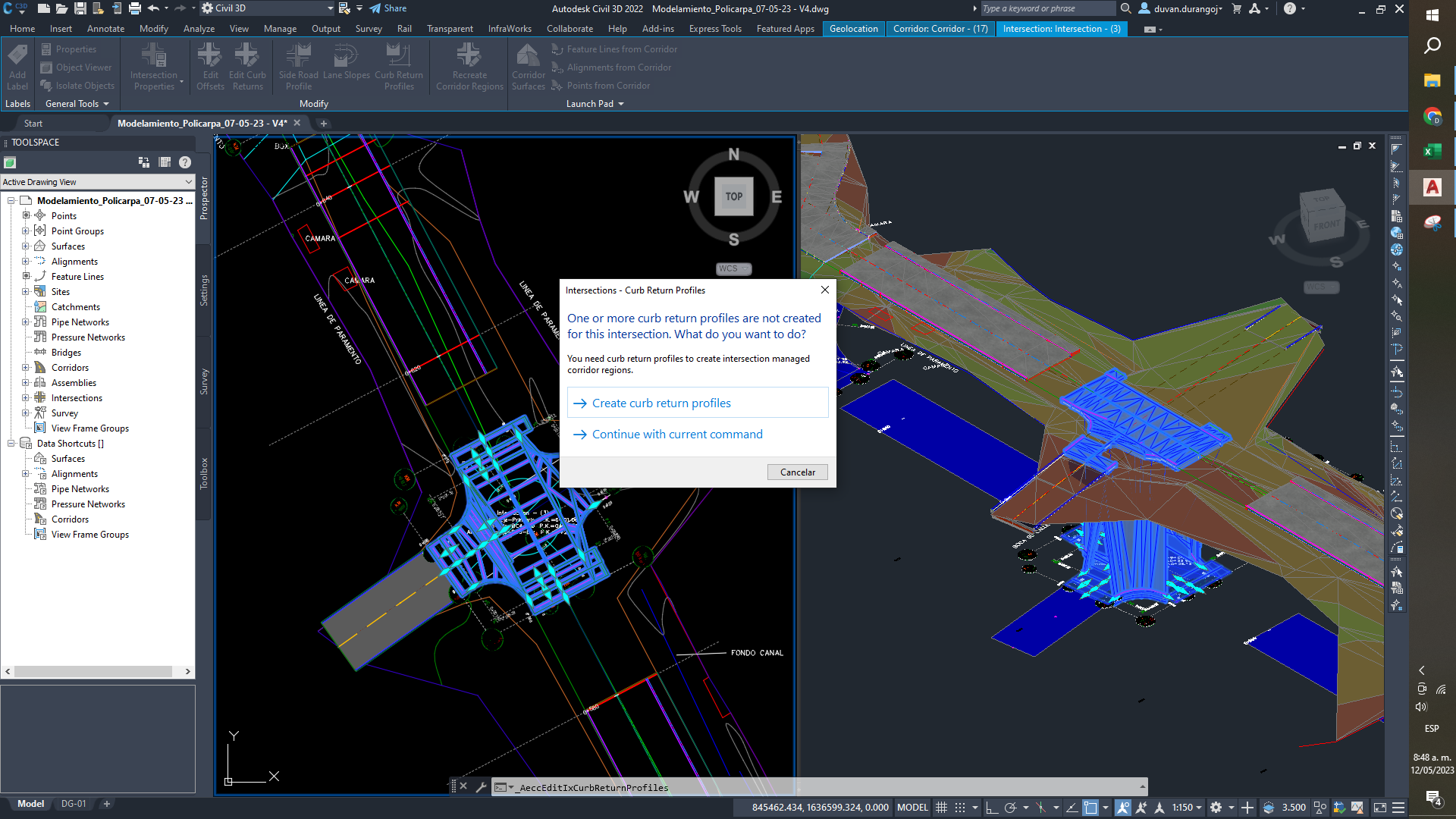 No se generan curb return profile en intersection - Autodesk Community