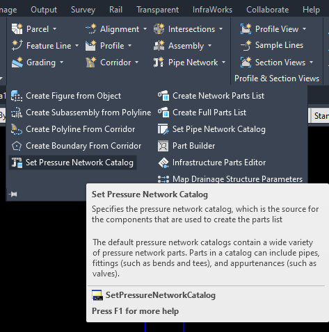 Pressure Network Parts List swap - Autodesk Community