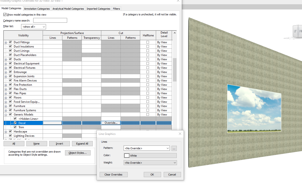 Do you guys know how to get rid of the outline of Decal in Camera view? - Autodesk Community