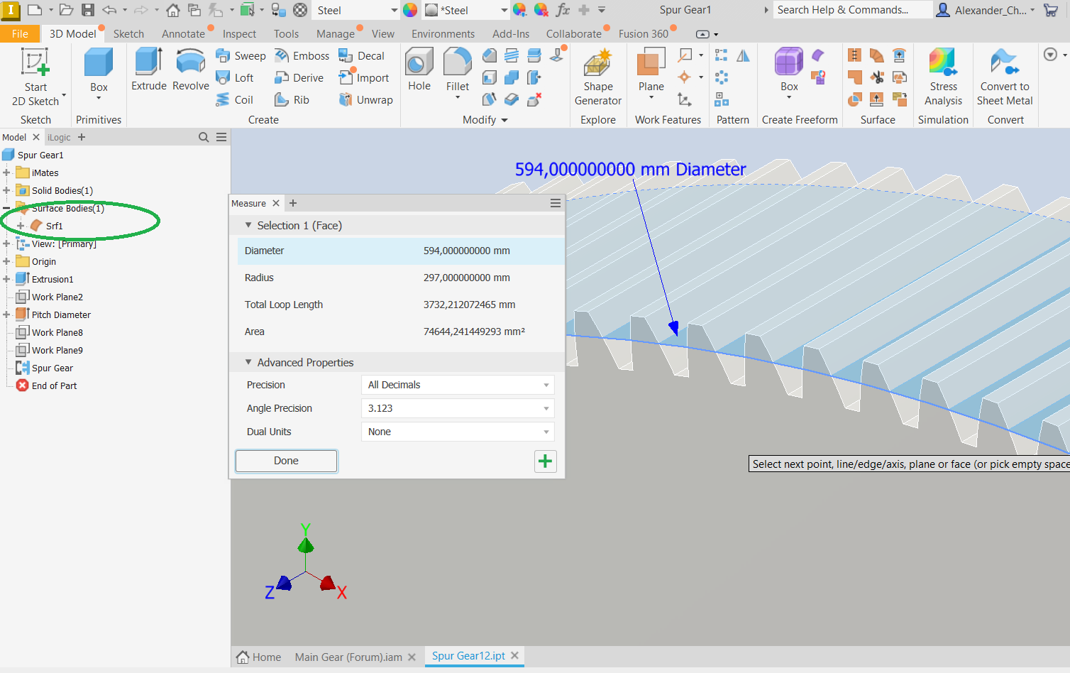 Spur gear wrong diameter - Autodesk Community