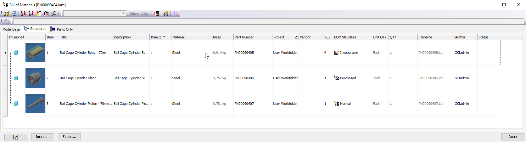 Mannualy added Vault ITEMs on ITEMs shown in Parts Only Vault filter as Parts - Autodesk Community