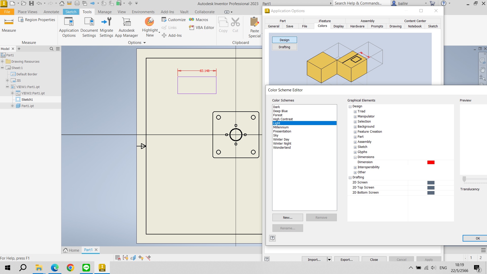 Solved: Can I change color of dimension at sketch in drawing mode? - Autodesk Community