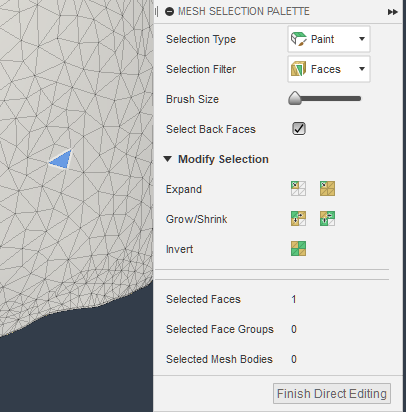 Solved: Use Selection Input to select a single triangle in a mesh? - Autodesk Community