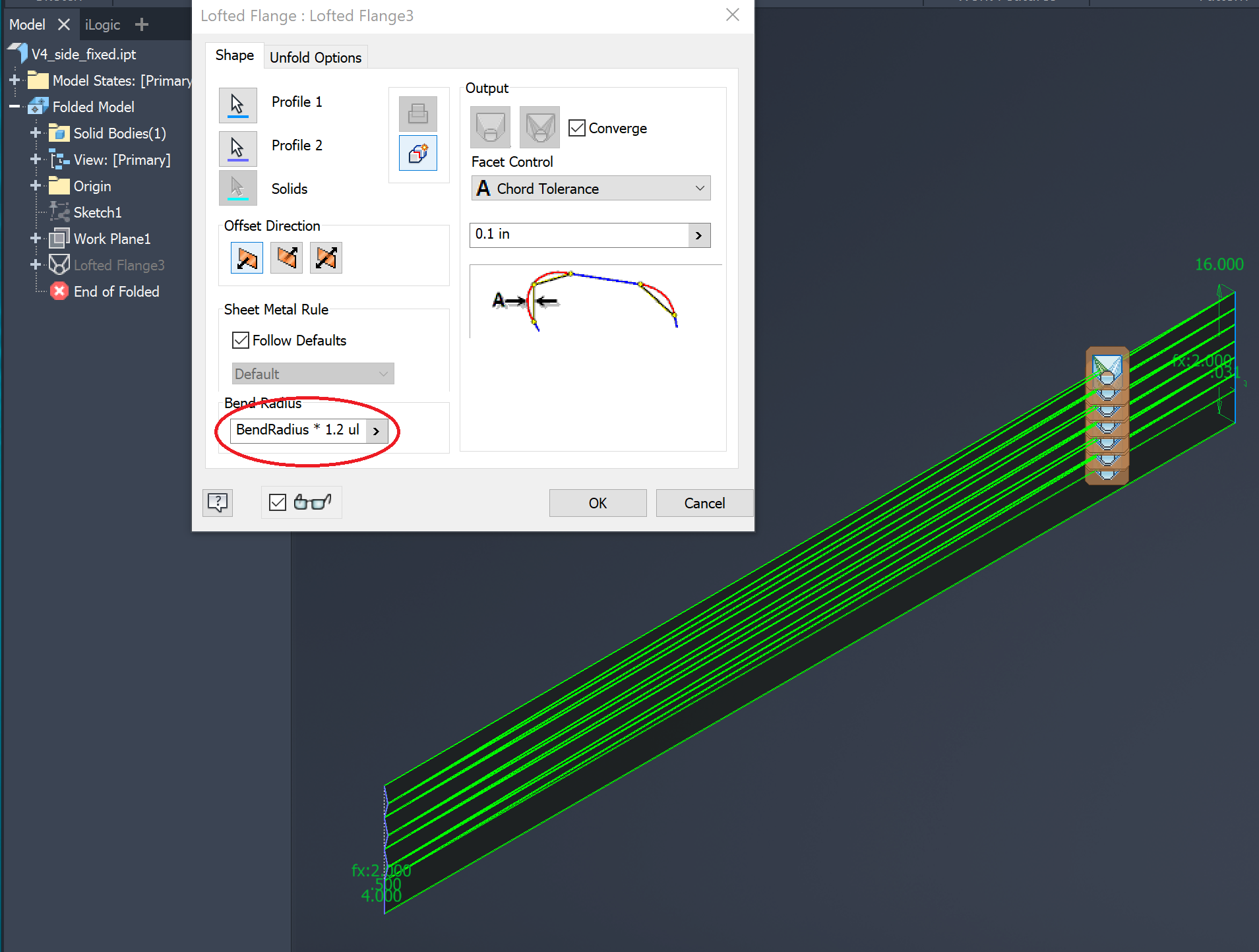 How to create an asymmetrical bend using sheet metal part features ...