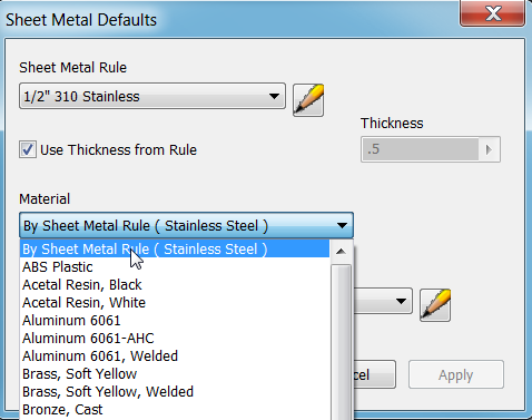 Solved: Sheet Metal Rule Material - Autodesk Community