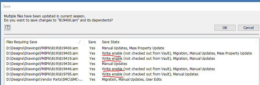 Write Enabled (not checked out from Vault) - Vault Pro 2022 - Autodesk ...