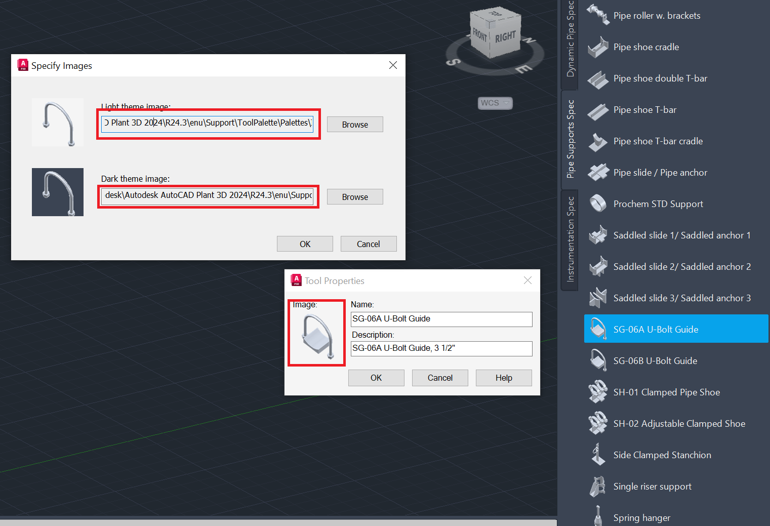 Pipe Support Menu Icon's - Autodesk Community