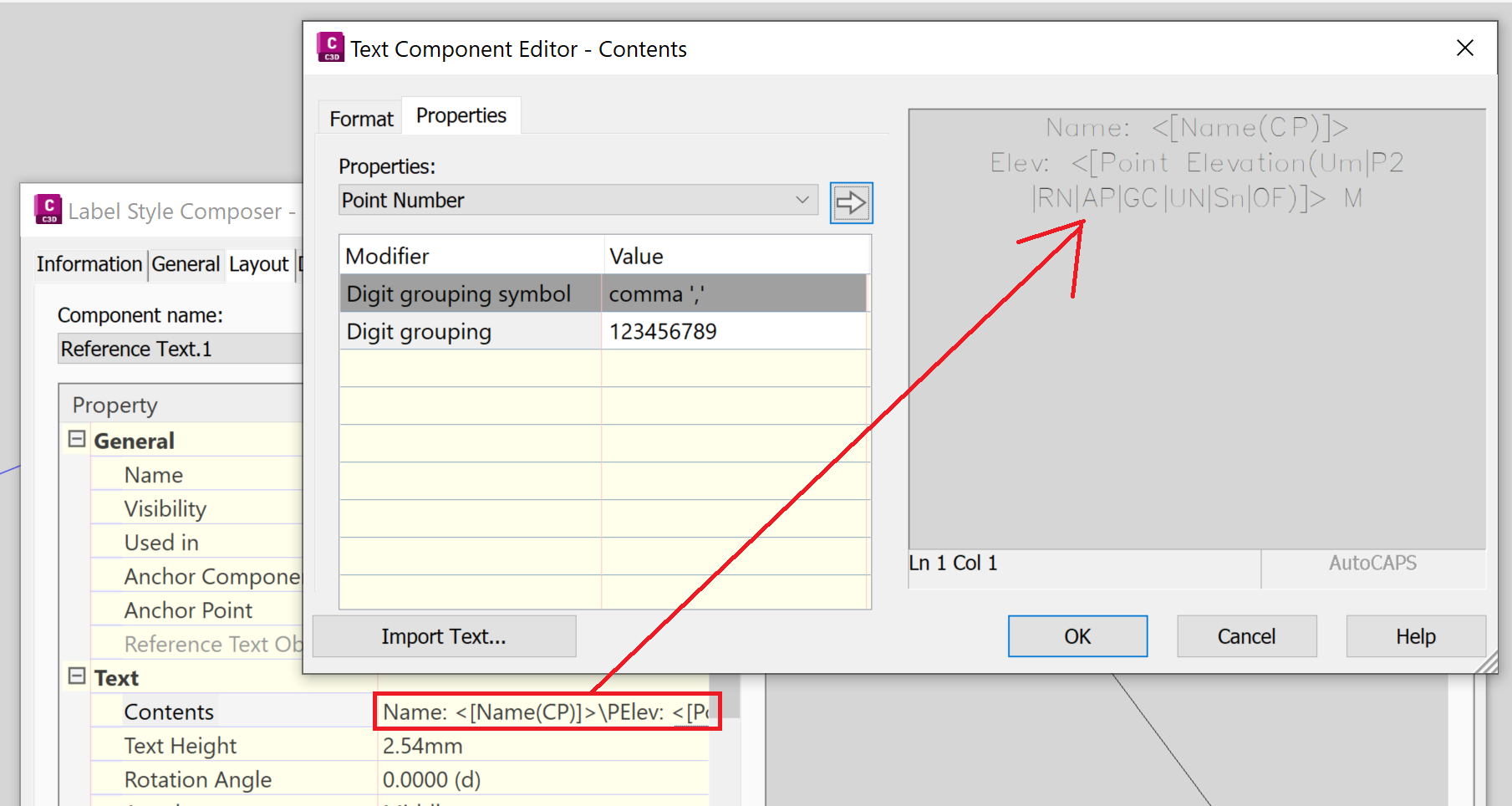 Create Description Key Or Point Label Style To Make Cogo Points Rotate Along A Line Autodesk 