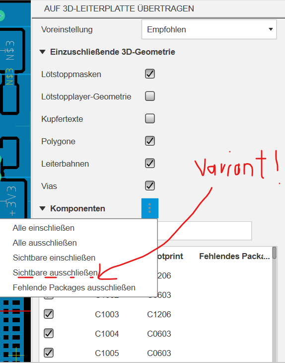 Idea: Filter placement variant for "Transfer to 3D PCB". - Autodesk Community