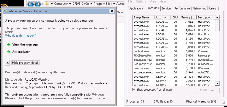 AutoDesk PDS 2015 Interactive Services Detection - Autodesk Community