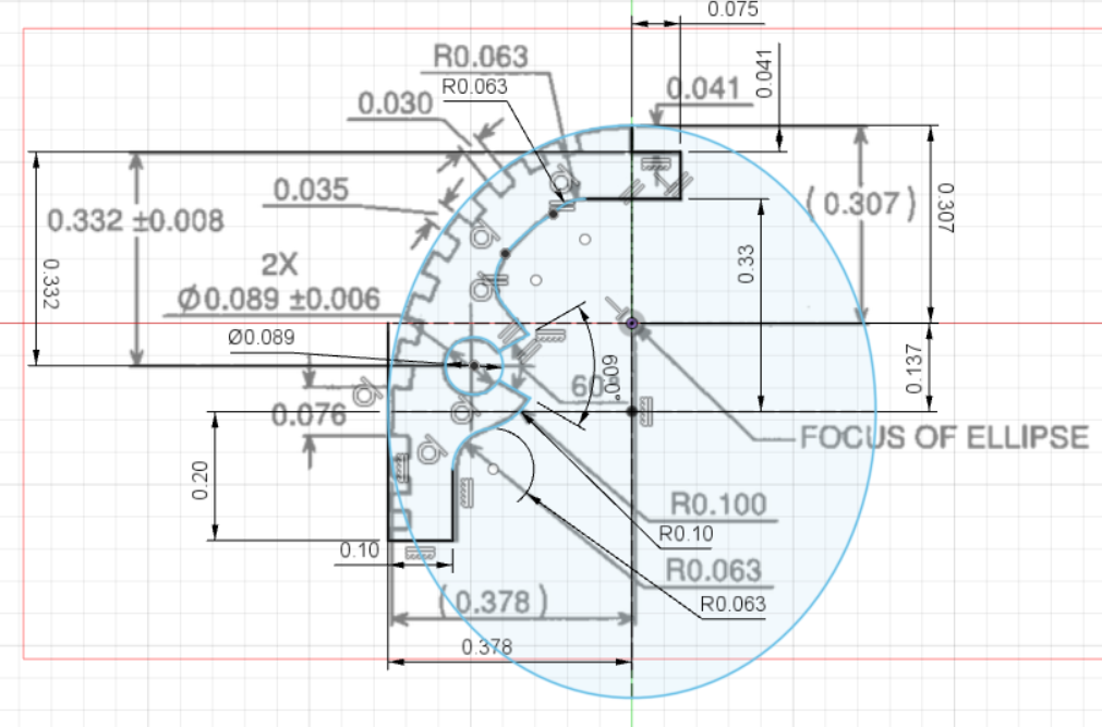 How to find the the dimensions of an ellipse from this Drawing ...