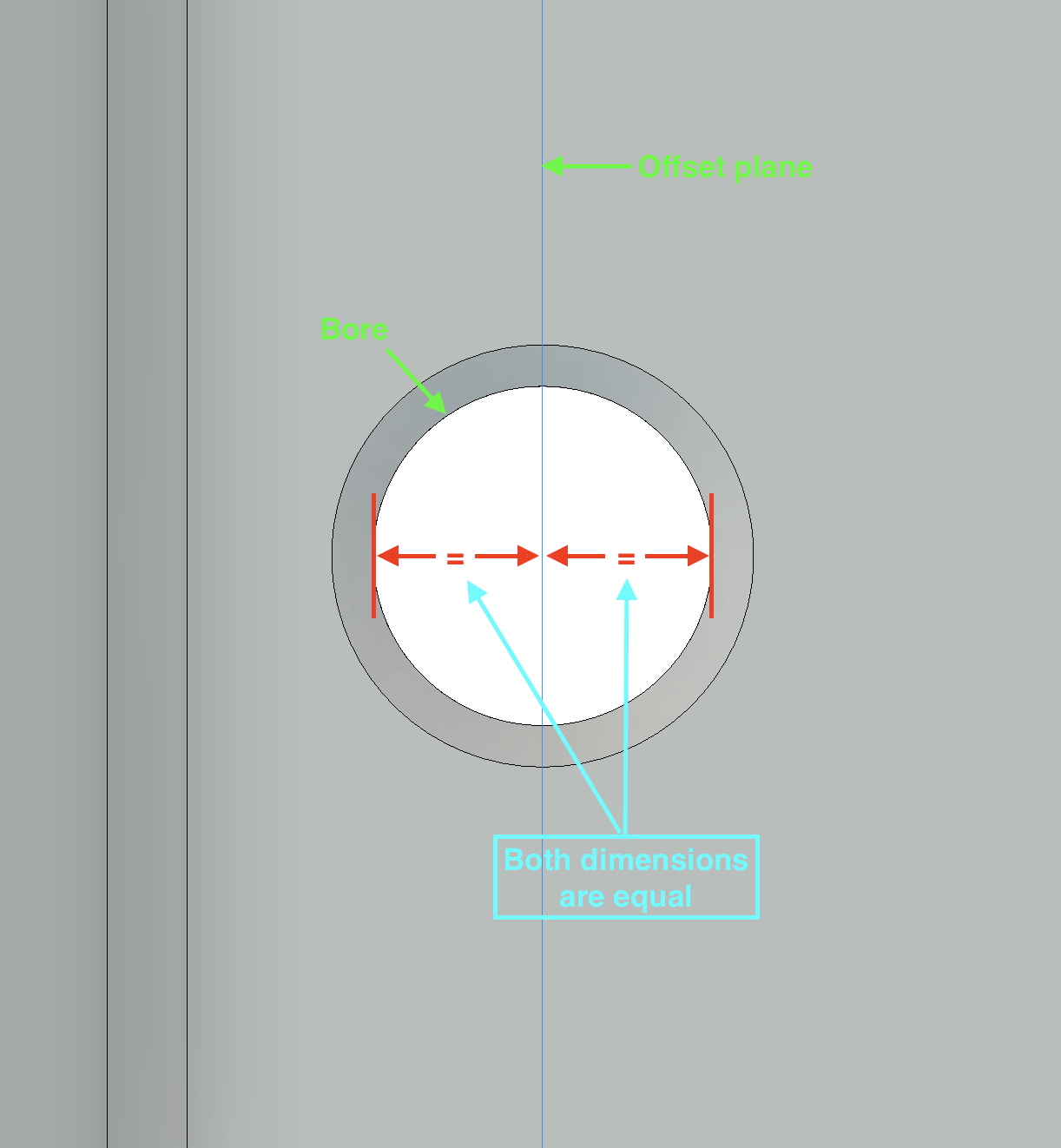 Offset plane: Random offset when trying to center it on a bore/boss ...