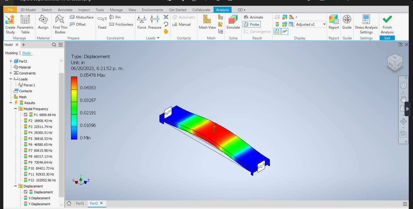 When I perform the stress analysis in inventor the deformation goes up ...