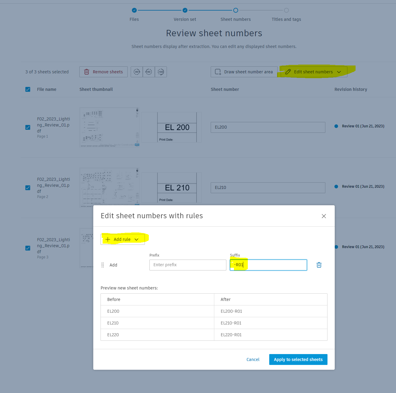 Solved: Renumber sheets automatically and then back to old (dealing with Construction cloud ...