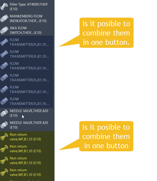 Solved: One button in spec palette for each type of valves - Autodesk Community